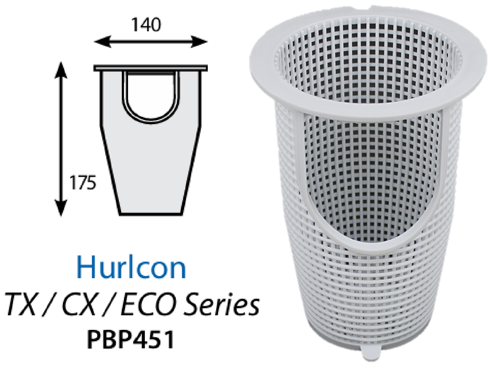 AstralPool / Hurlcon Pump Basket - CTX, E Series, CX, TX, P320 ...